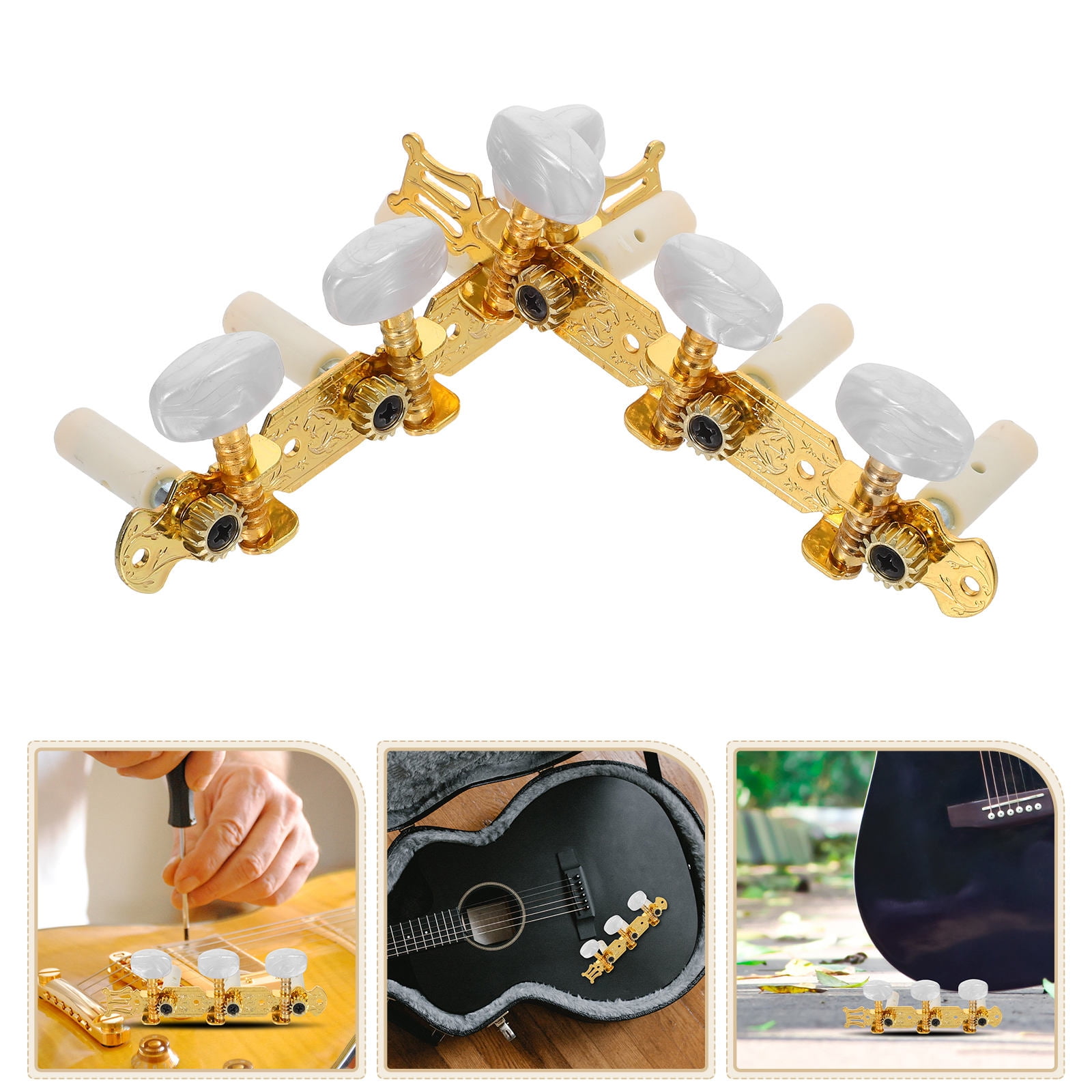 ADDHAT 2Pcs Guitar Tuning Pegs For Classical Guitars Iron Design ...