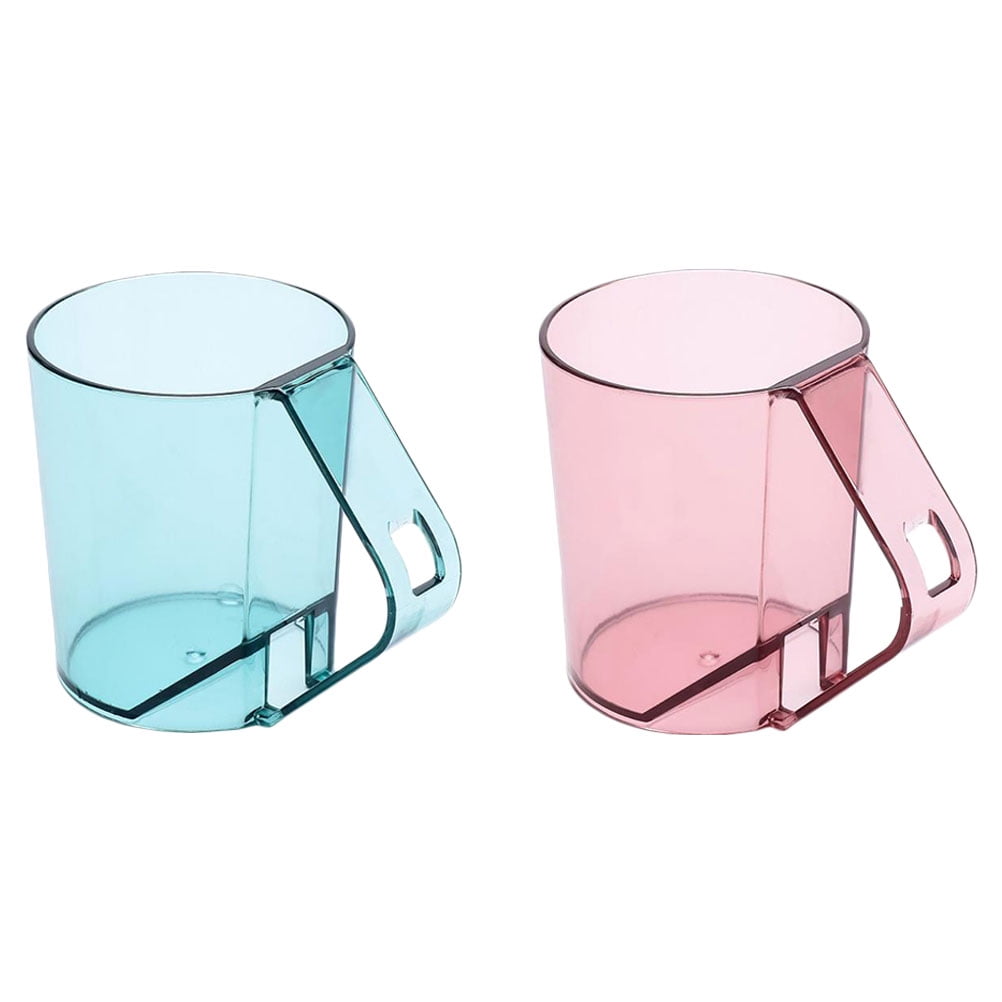 ADDHAT 2-Pack Household Toothbrush Holder Cups with Toothbrush Hole ...