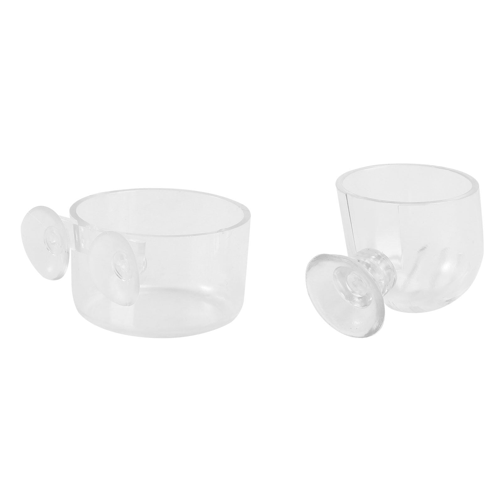 ADDHAT 2Pcs Practical Design Fish Tank Feeder Acrylic Transparent Fish ...