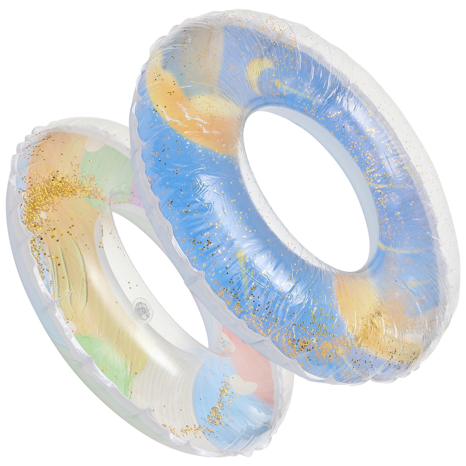 ADDHAT 2Pcs Sequin Swim Ring Heart Pattern Shiny Swimming Learning Tool ...