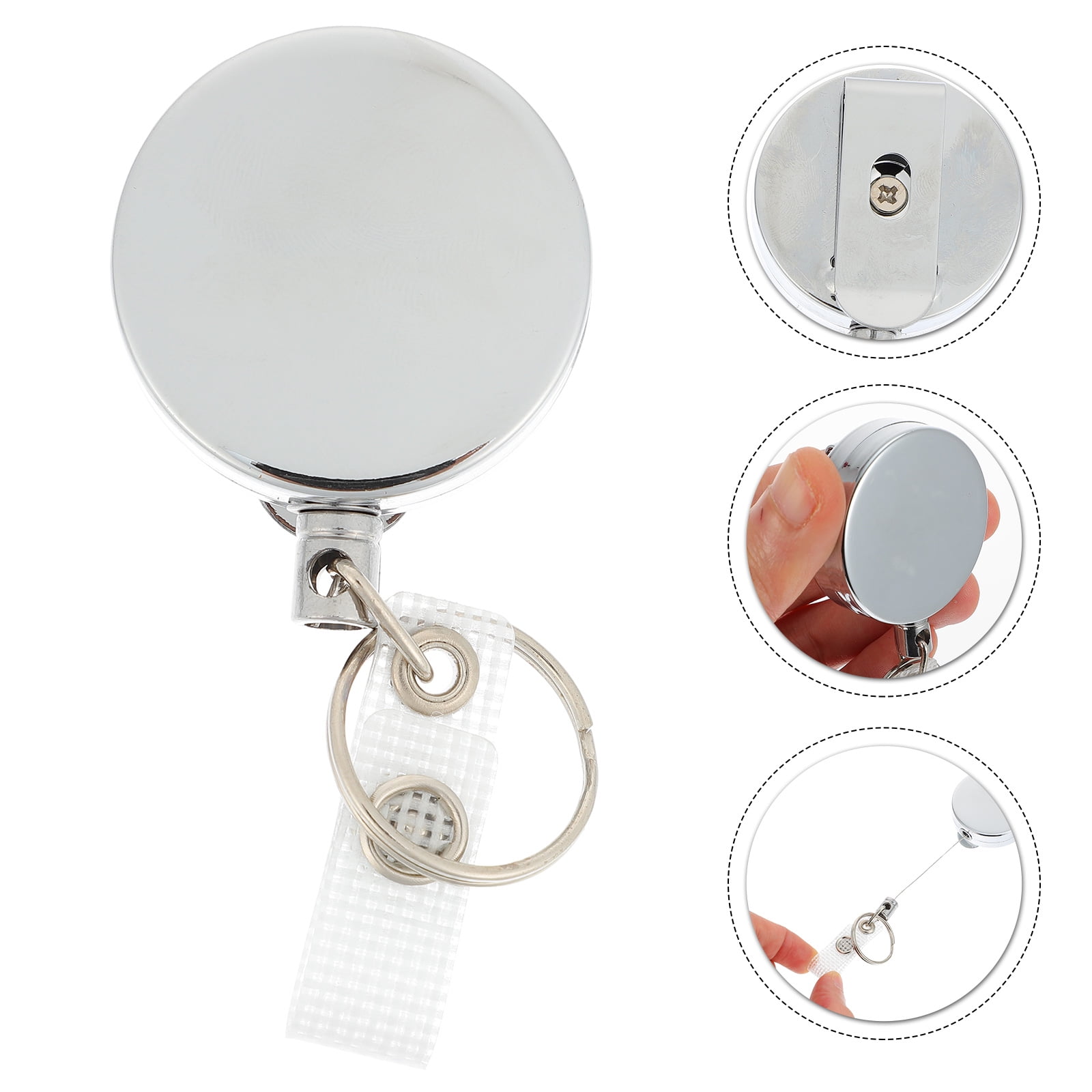 ADDHAT 2-Pack Metal Badge Reel Holders with Key Retractable Clips for ...