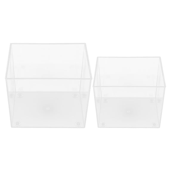 ADDHAT Betta Fish Tank 2Pcs Transparent Plastic for Home Desktop Use ...