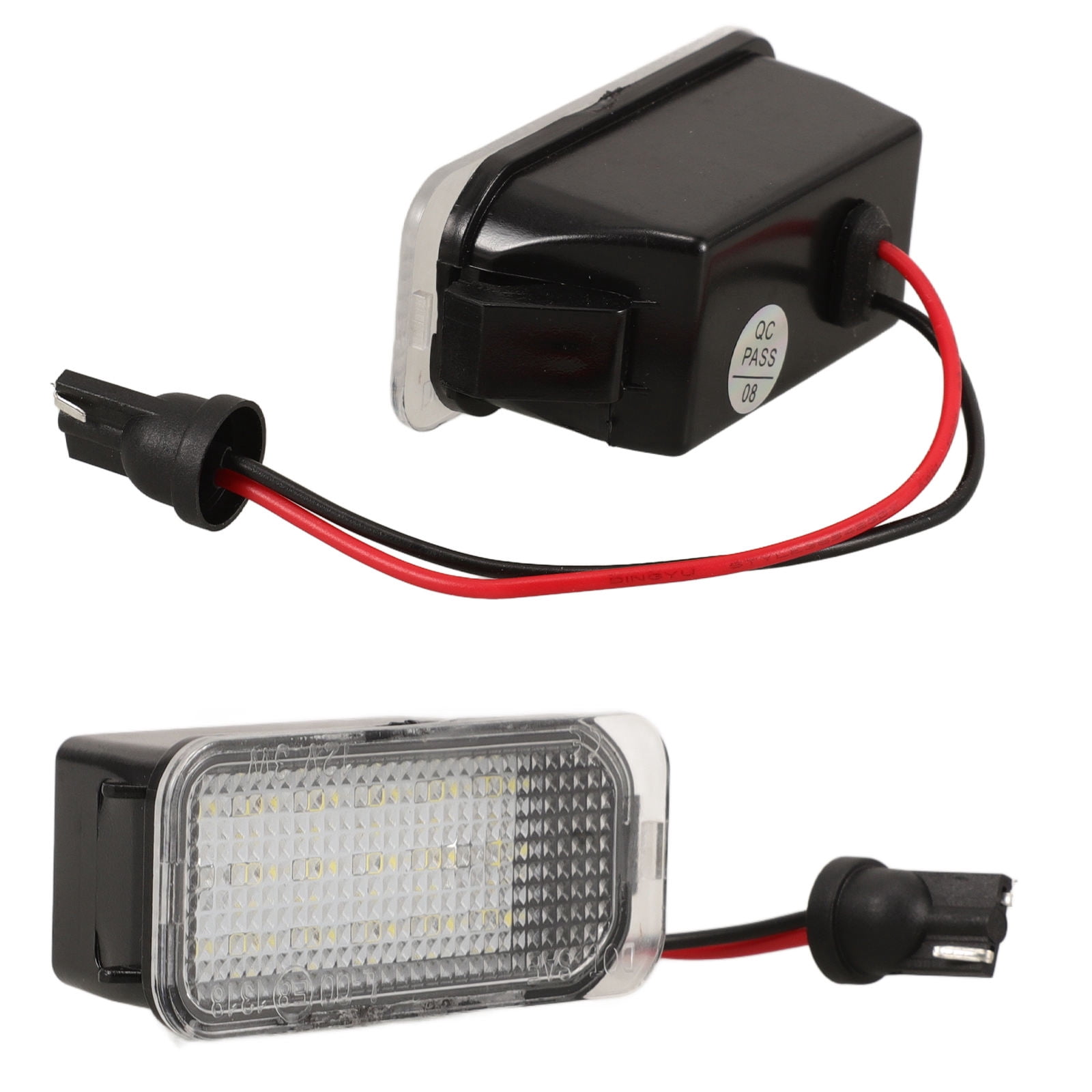 ADDHAT 2Set 5.50X2.00X2.00cm Black Plastic Number Plate Lamp For Car ...