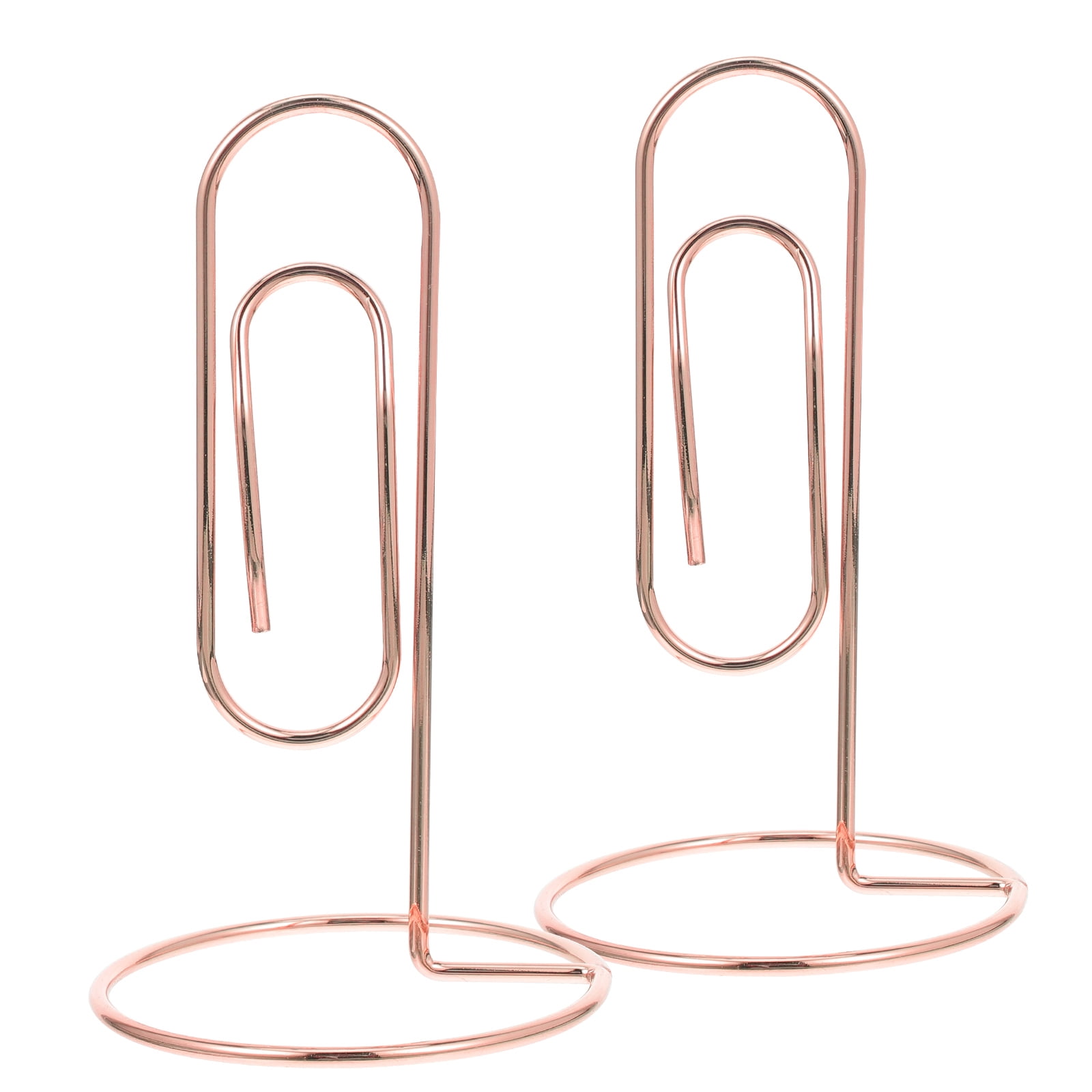ADDHAT Rose Gold Metal Card Display Stand Secure Grip for Office 2Pcs ...