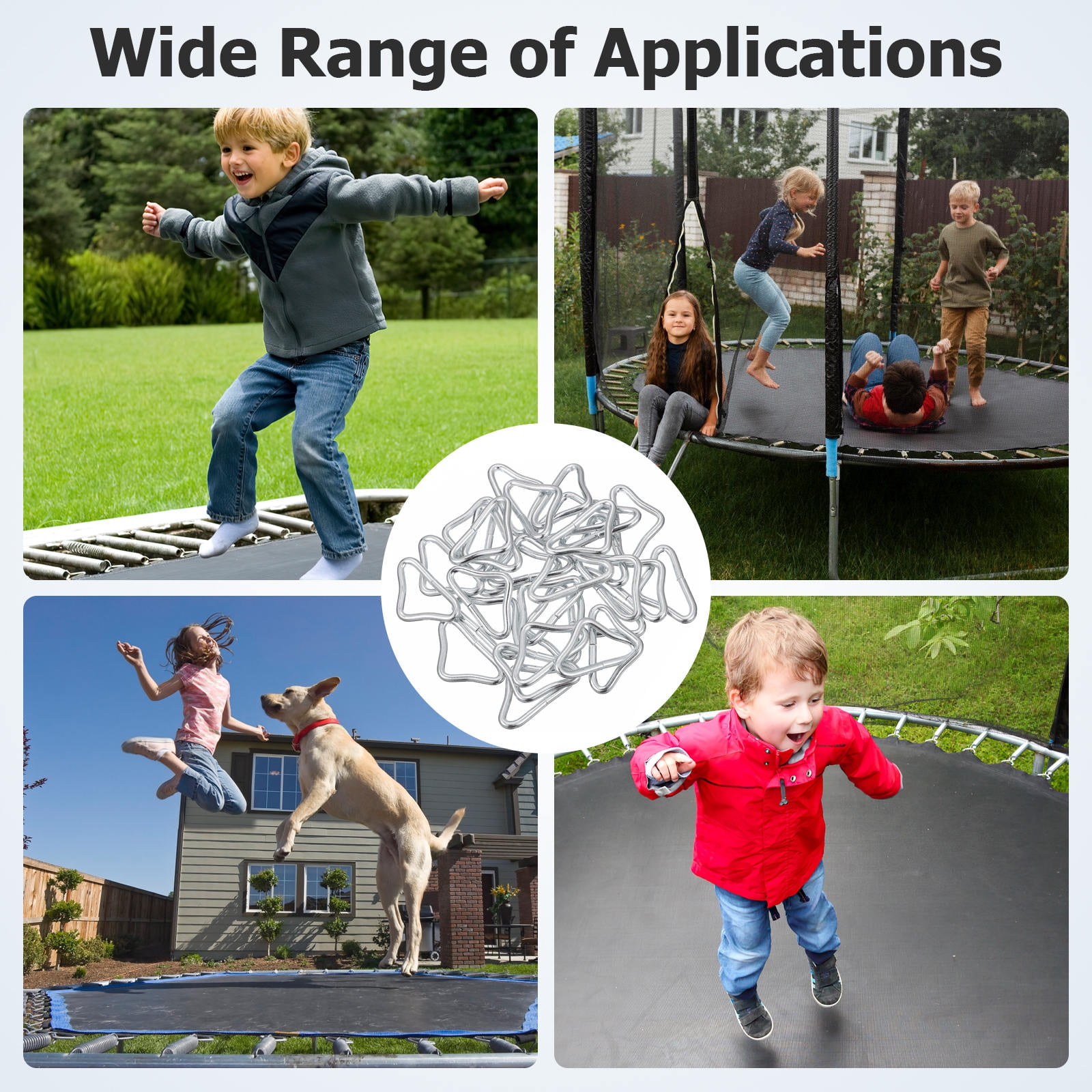 ADDHAT Trampoline Replacement Parts 30Pcs Sturdy Triangle Ring ...