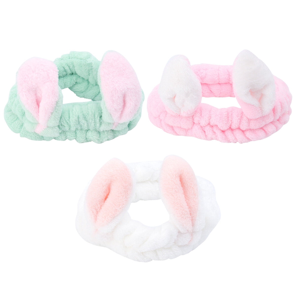 ADDHAT 3Pcs Elastic Headbands for Women Face Washing and Makeup Blue ...