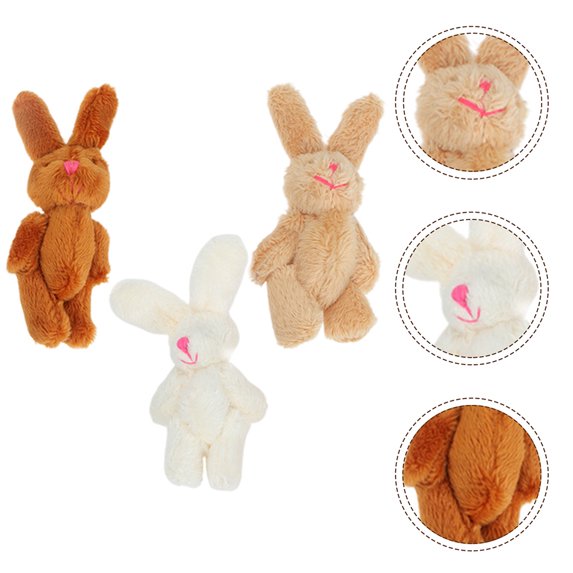 ADDHAT 3Pcs Tiny Bunny Plush Dolls Adorable Rabbit Ornament for ...