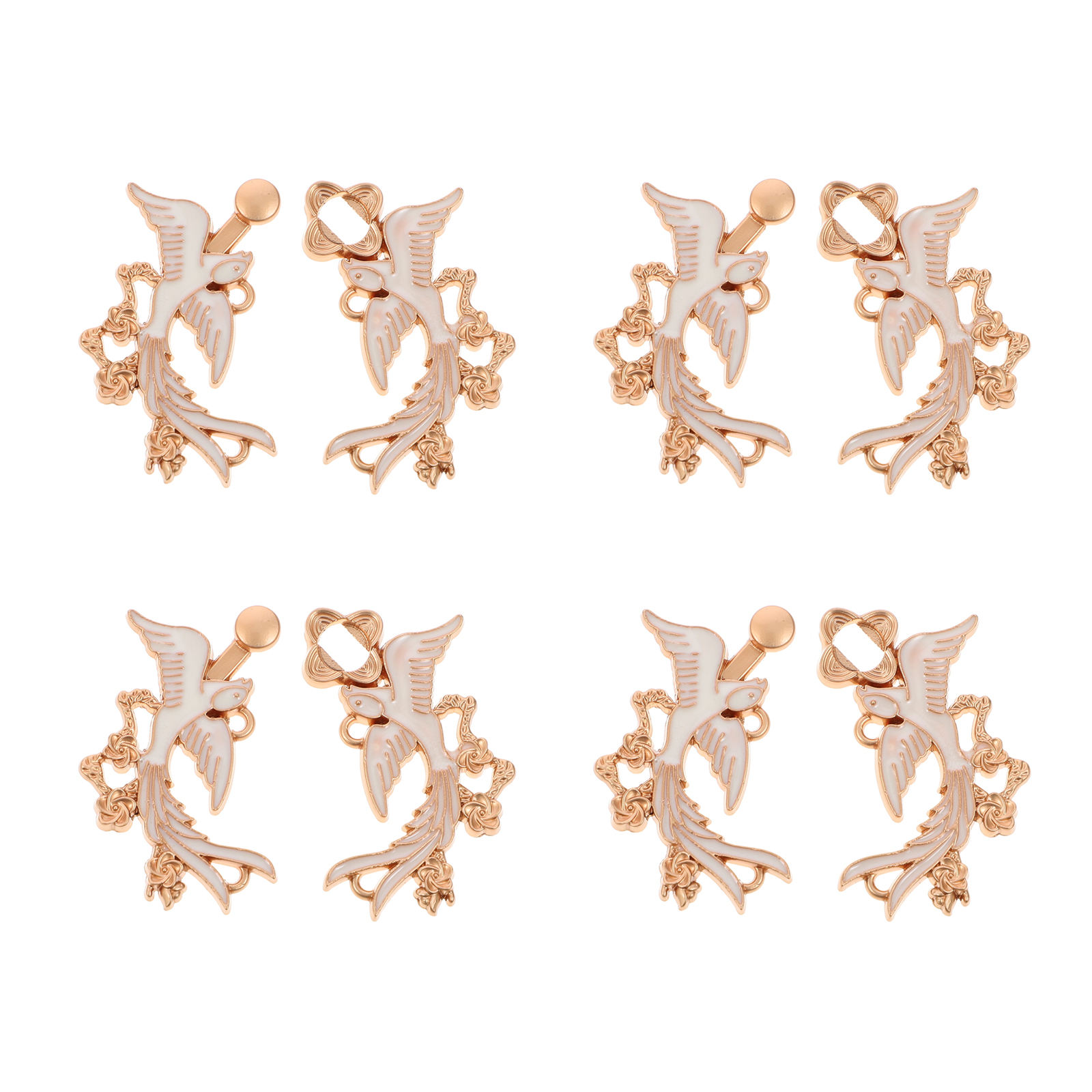 ADDHAT 4 Pairs White Cloak Snaps Clips Zinc Alloy Retro Style Clothing ...