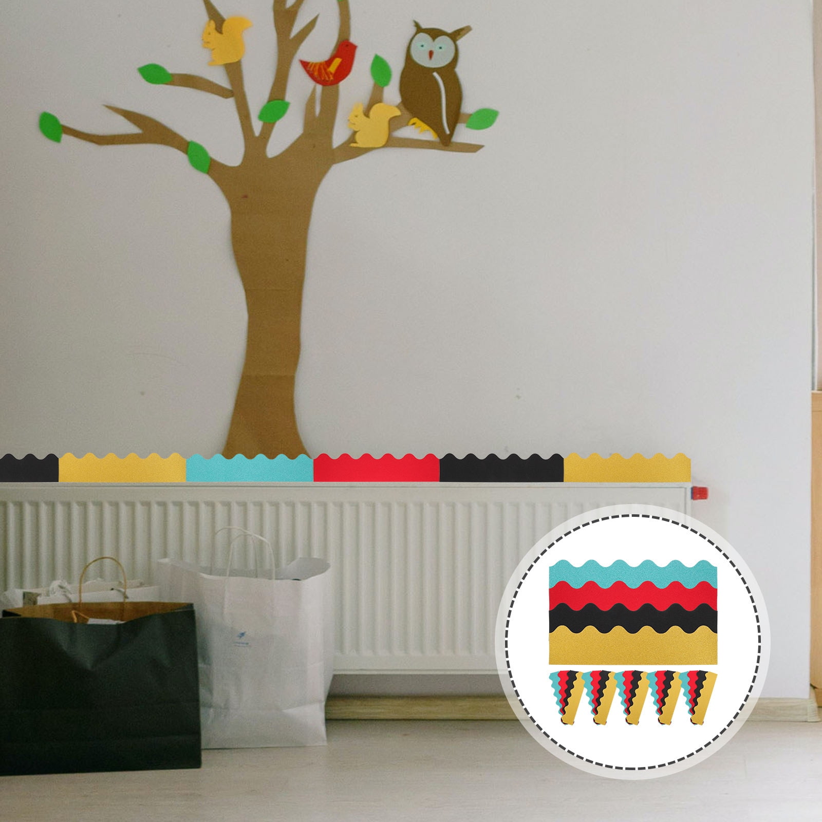 ADDHAT 40 Pieces Shiny Bulletin Board Borders Coated Paper Assorted ...