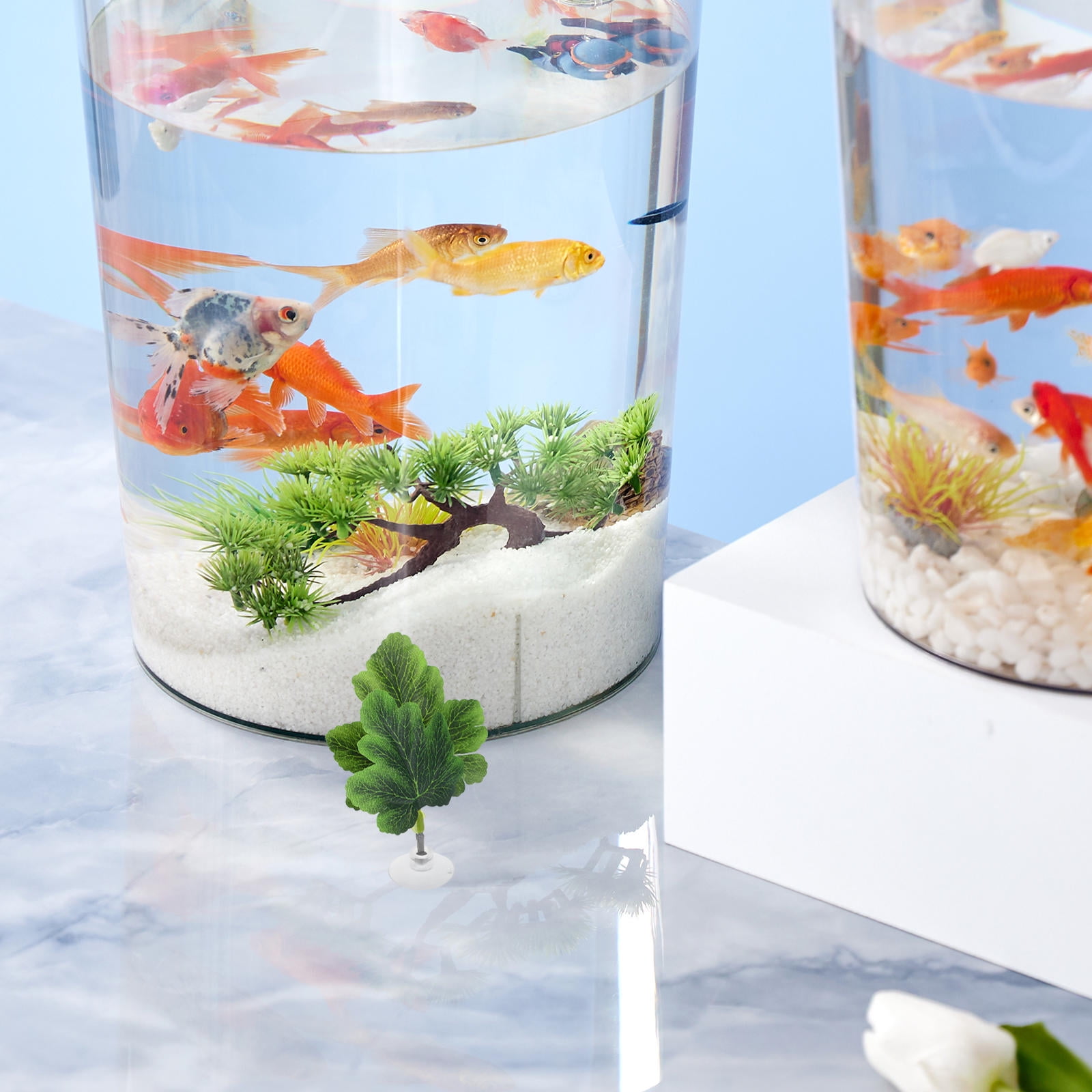 ADDHAT 4Pcs Plastic Fish Tank Plants for Aquarium Decoration Realistic ...