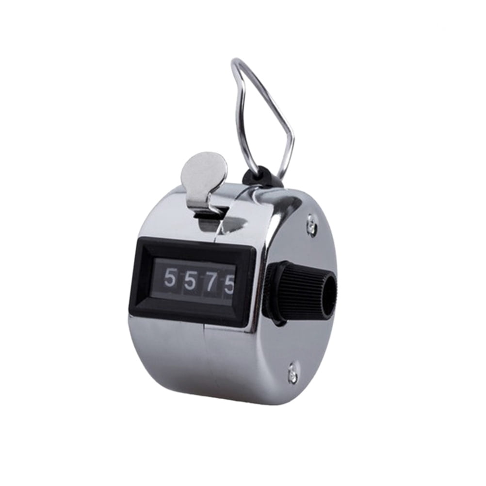ADDHAT Silver 4 Hand Held Tally Counter Addhat Metal Counting Recorder ...