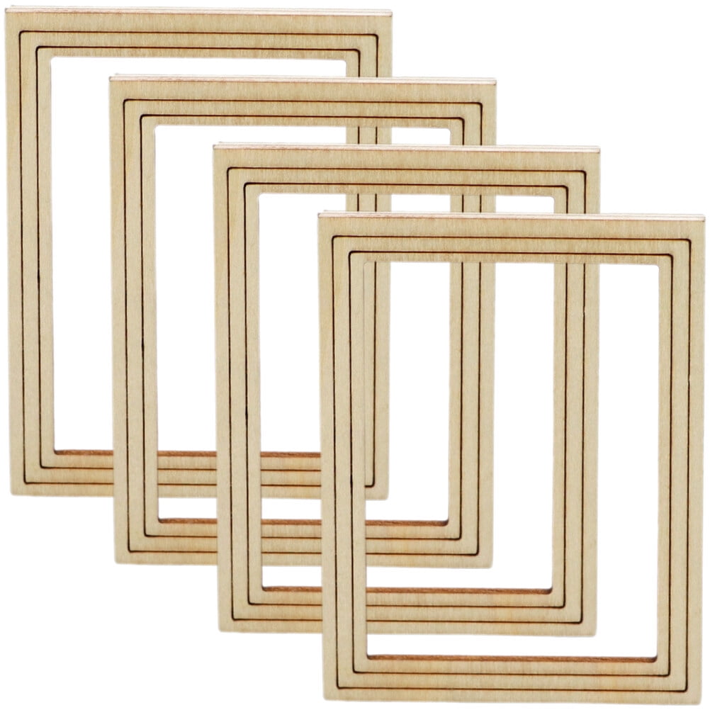 ADDHAT Set of 4 Miniature Beige Wood Frames for Home Decor, Photography ...