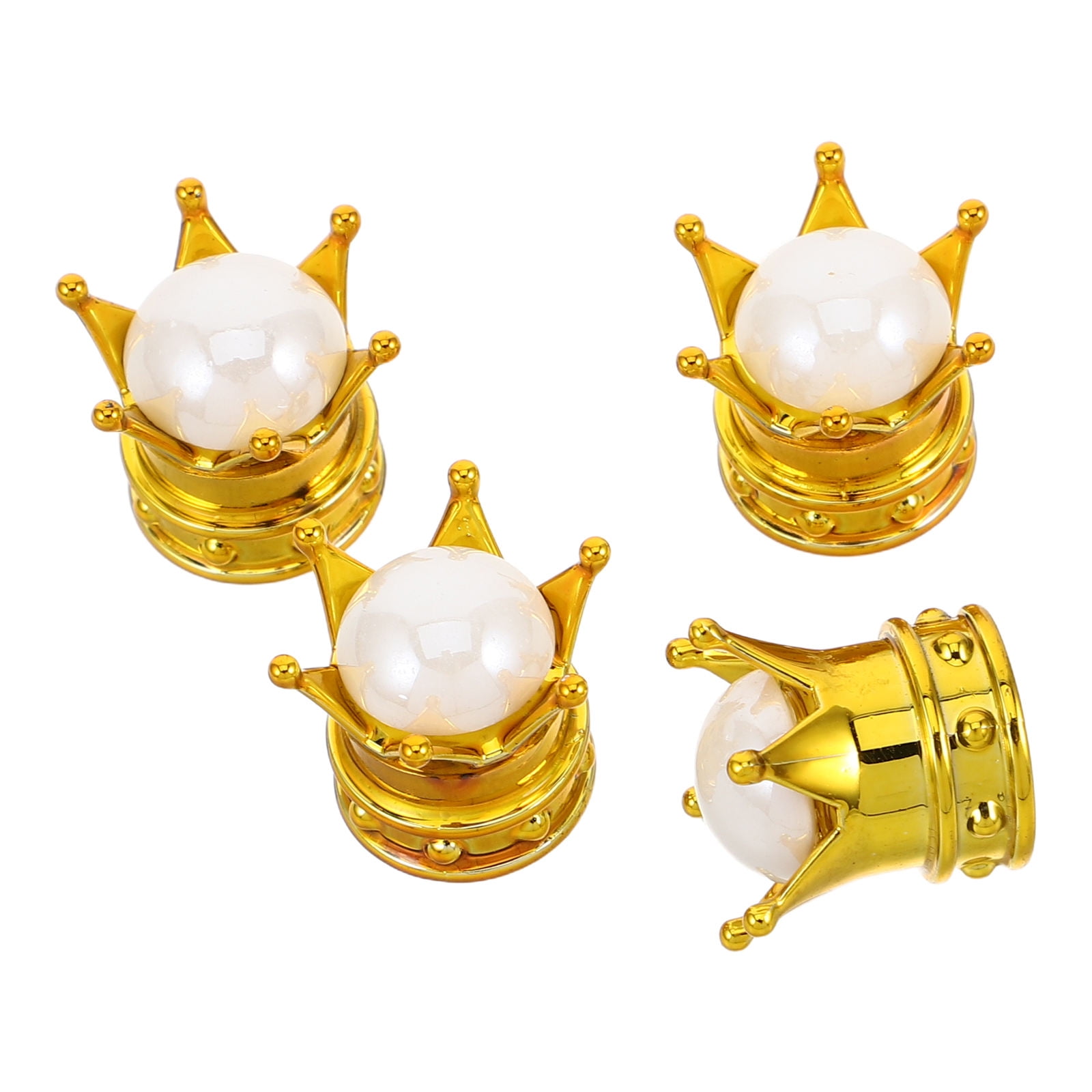 ADDHAT 4Pcs Decorative Car Tire Valve Caps Faux Tiara Shape Durable ABS ...