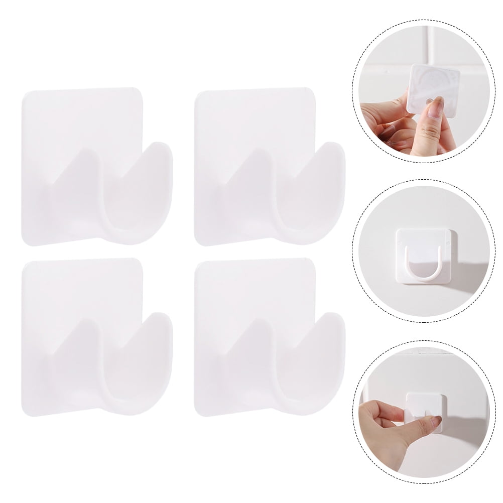 ADDHAT 4Pcs Hanging Rod Support Curtain Pole Brackets White ABS Heavy ...