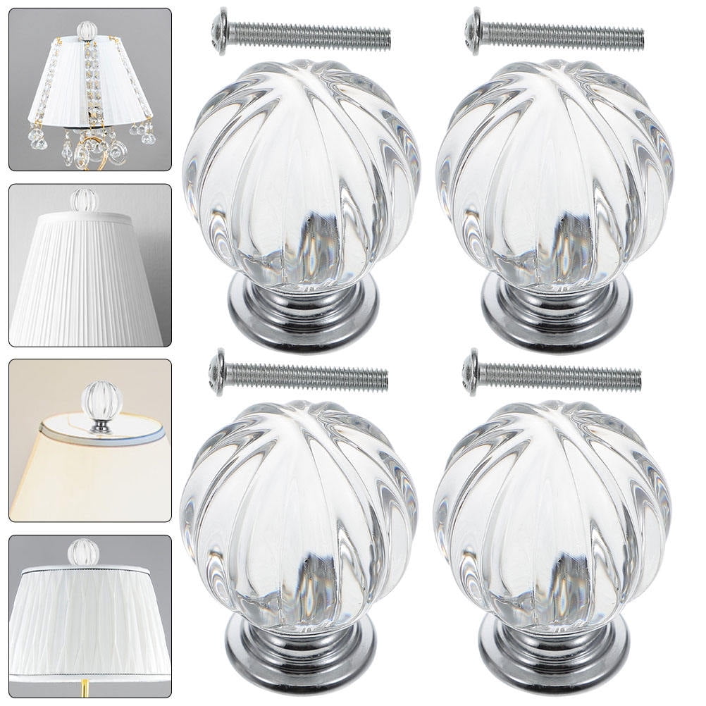ADDHAT 4Pcs Modern Crystal Lamp Finial for Study Lampshade Parts ...