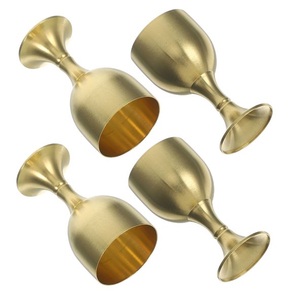 ADDHAT Set of 4 Retro Style Solid Copper Chalice Cups Decorative ...