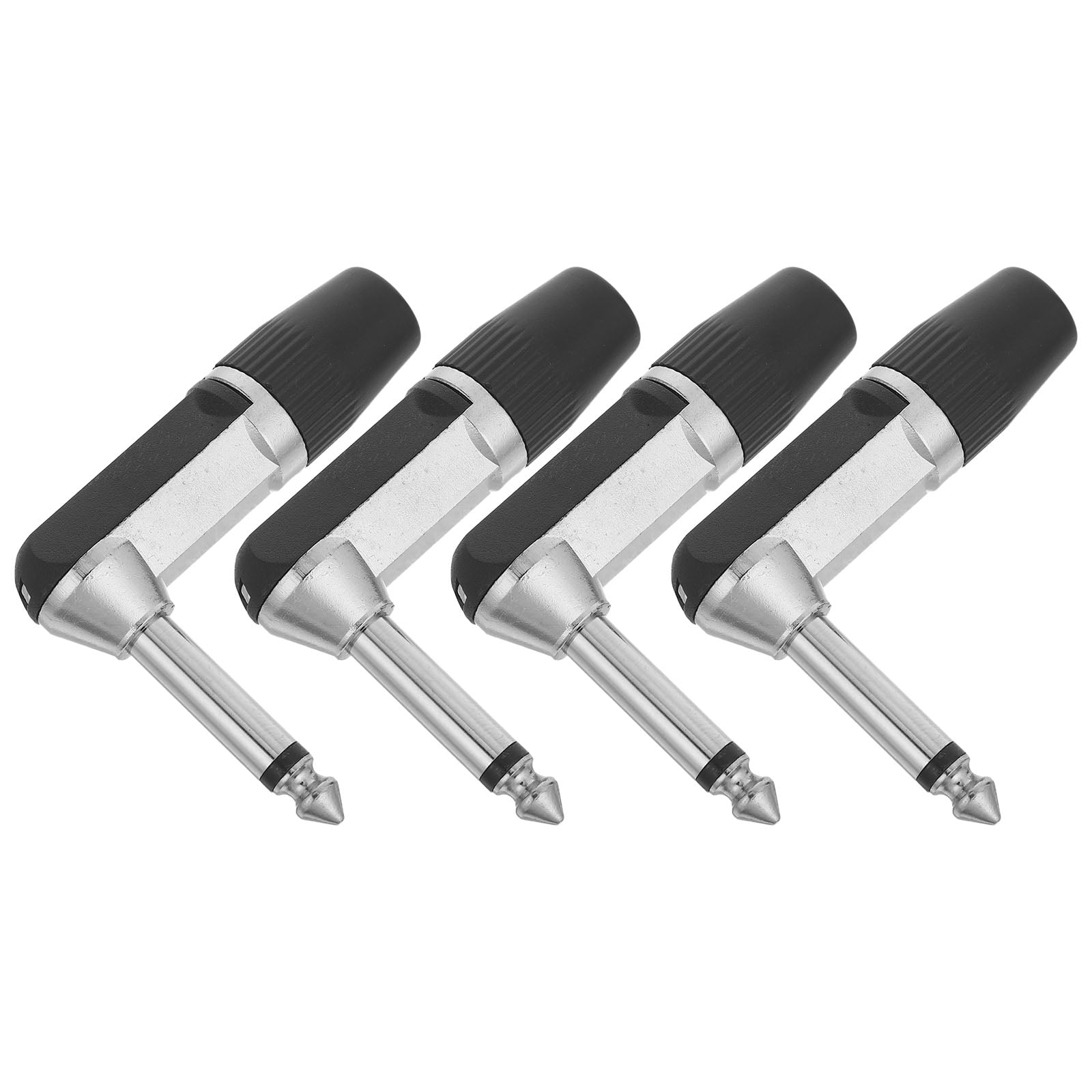 ADDHAT Right Angle Microphone Plug, Heavy Duty, Black, Metal and ...