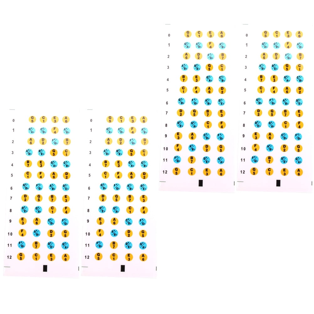 ADDHAT 4Sheets Fretboard Marker Labels Ukulele Accessories Rectangular ...