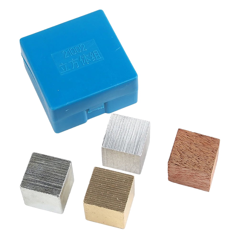ADDHAT 4-Piece Density Cube Set with Copper, Iron, Aluminum, and Wood Blocks for Science ...