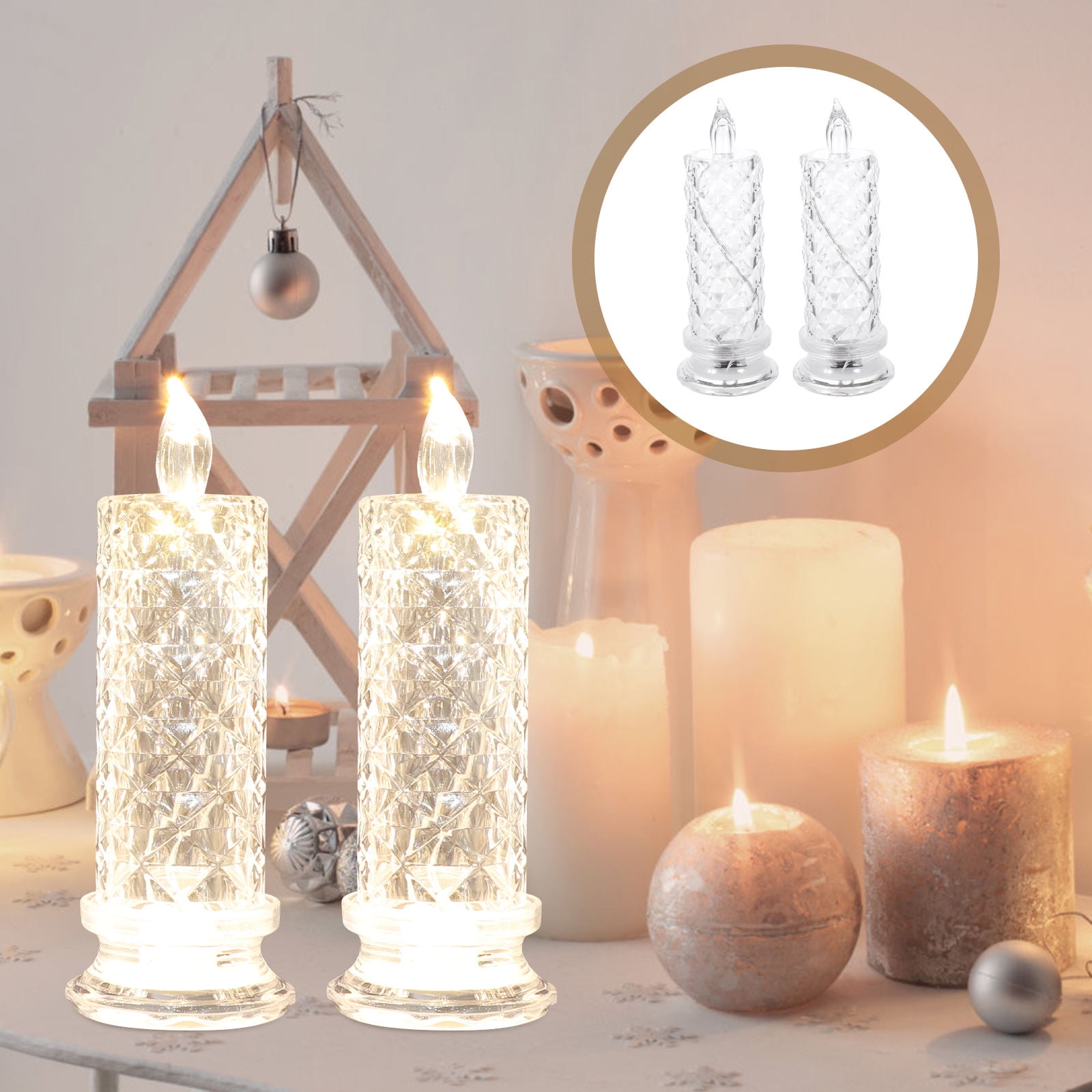 ADDHAT 4pcs LED Flameless Candle Lights Battery Operated Night Lights ...