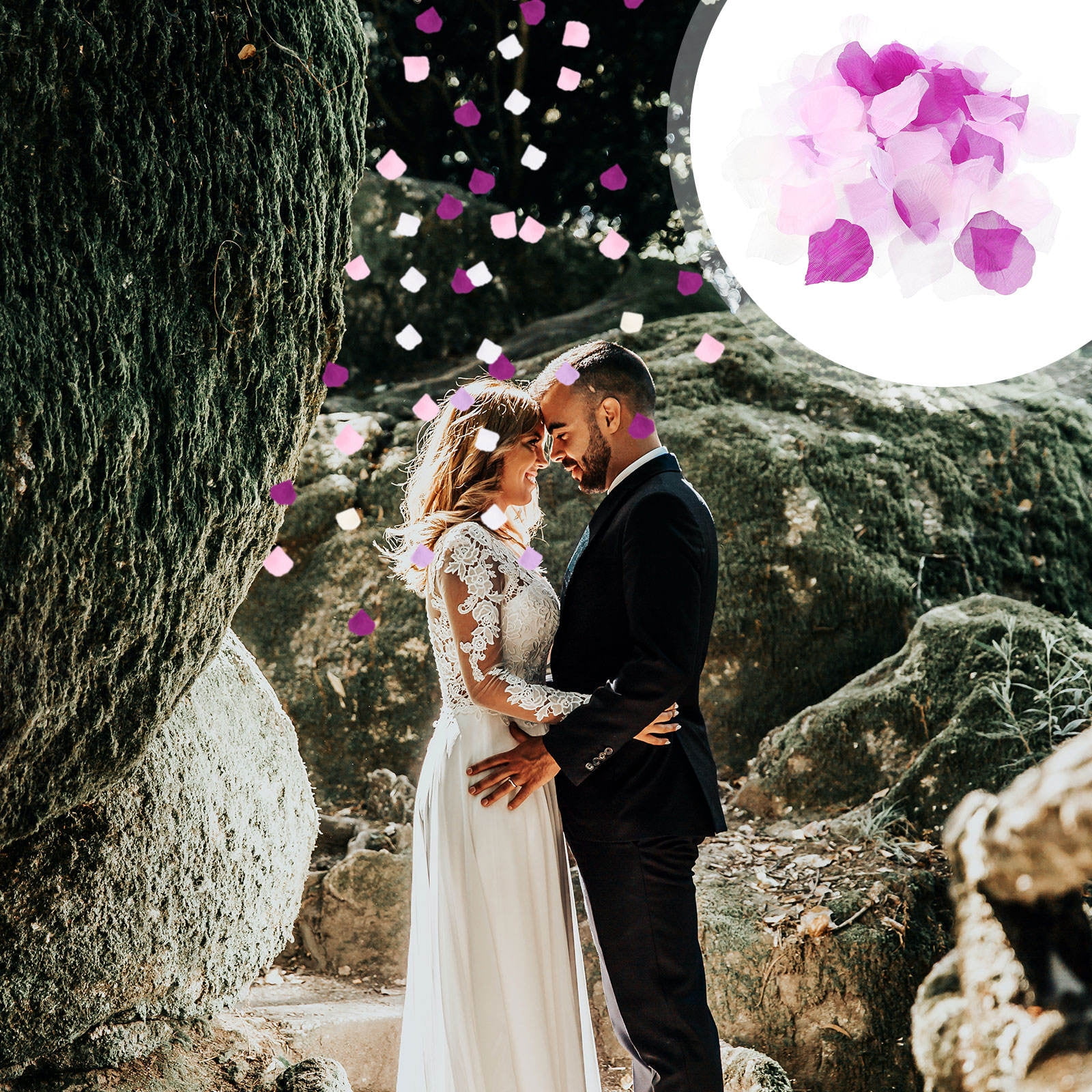 ADDHAT 50Packs Artificial Flowers Petals Assorted Color for Wedding ...