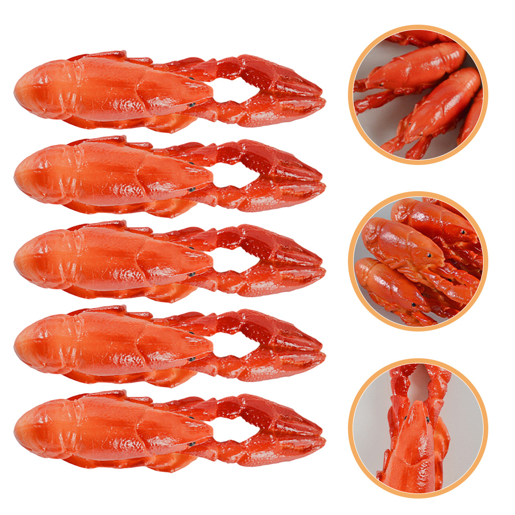 ADDHAT 5Pcs Red PVC Lobster Figurine for Simulation and Imagination ...