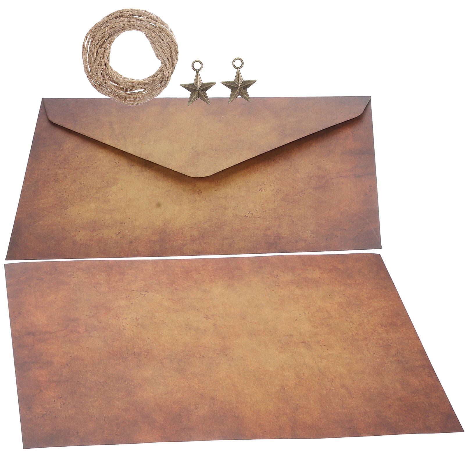 ADDHAT 5Set Coffee Retro Style Kraft Paper Greeting Envelopes for ...