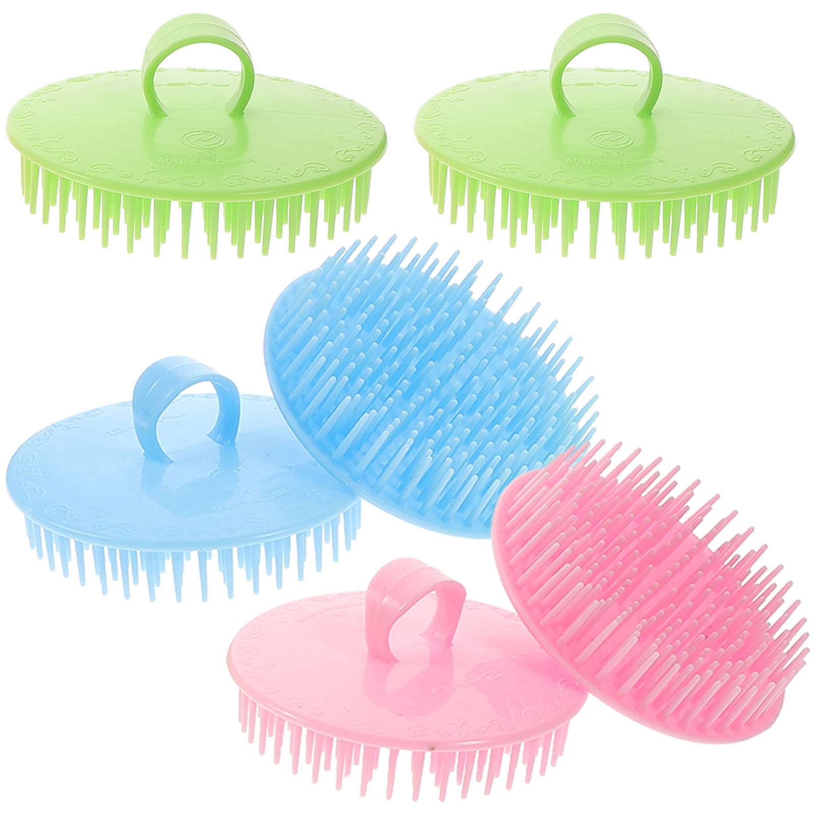 ADDHAT 6Pcs Blue Square Shampoo Brush for Scalp Massage and Blood ...