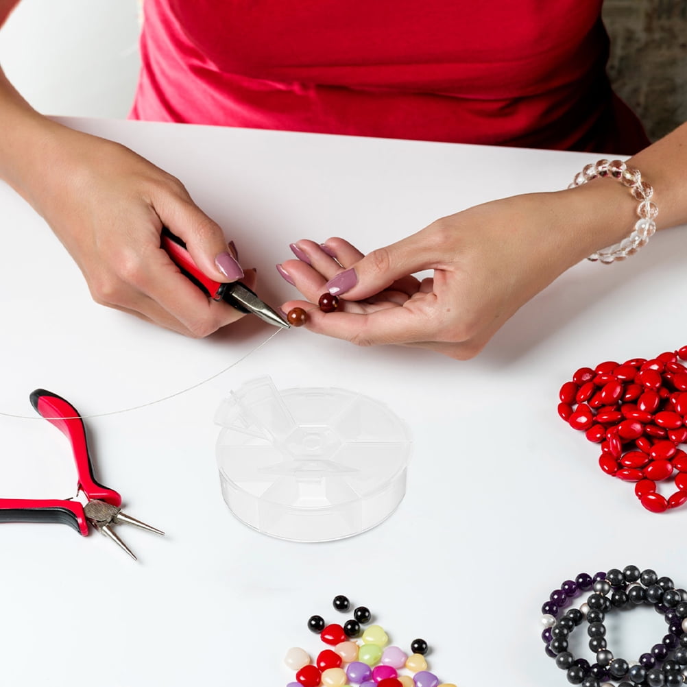 ADDHAT 6Pcs Clear Plastic Bead Containers For Beads And Small Parts 8 ...