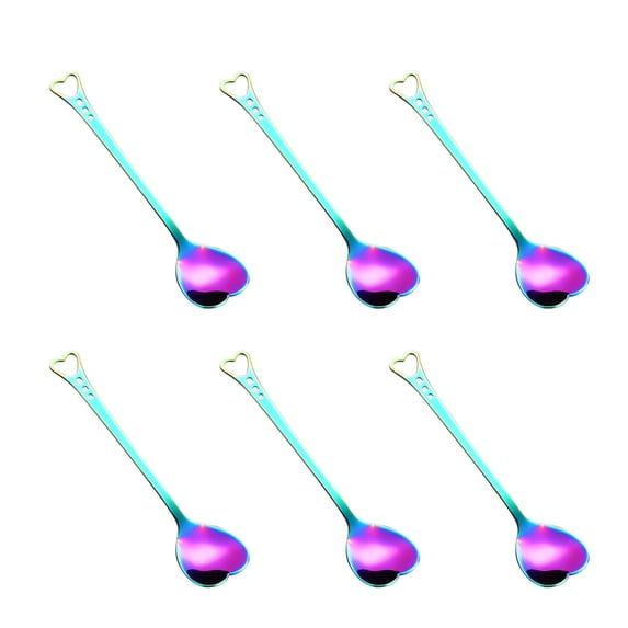 ADDHAT 6Pcs Heart Shaped Coffee Spoons Cute Small Spoons for Adults ...