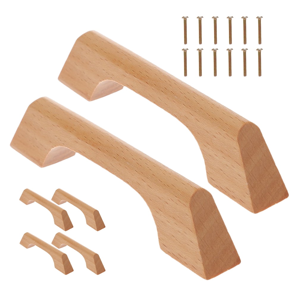 ADDHAT Light Brown Beech Wood Handles Modern Design for Cabinets and ...