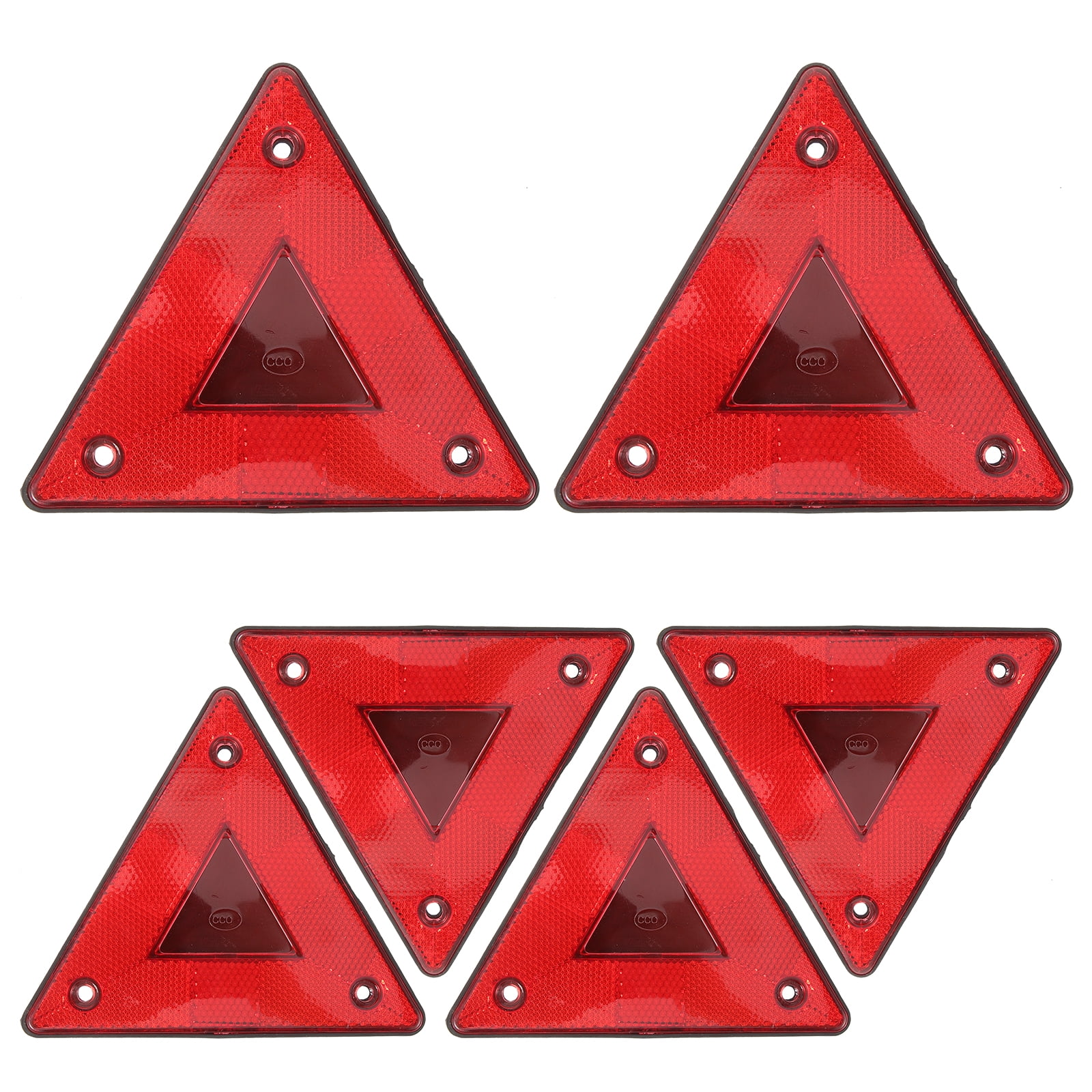 ADDHAT Road Side Triangle Reflectors Plastic 6Pcs for Visibility ...