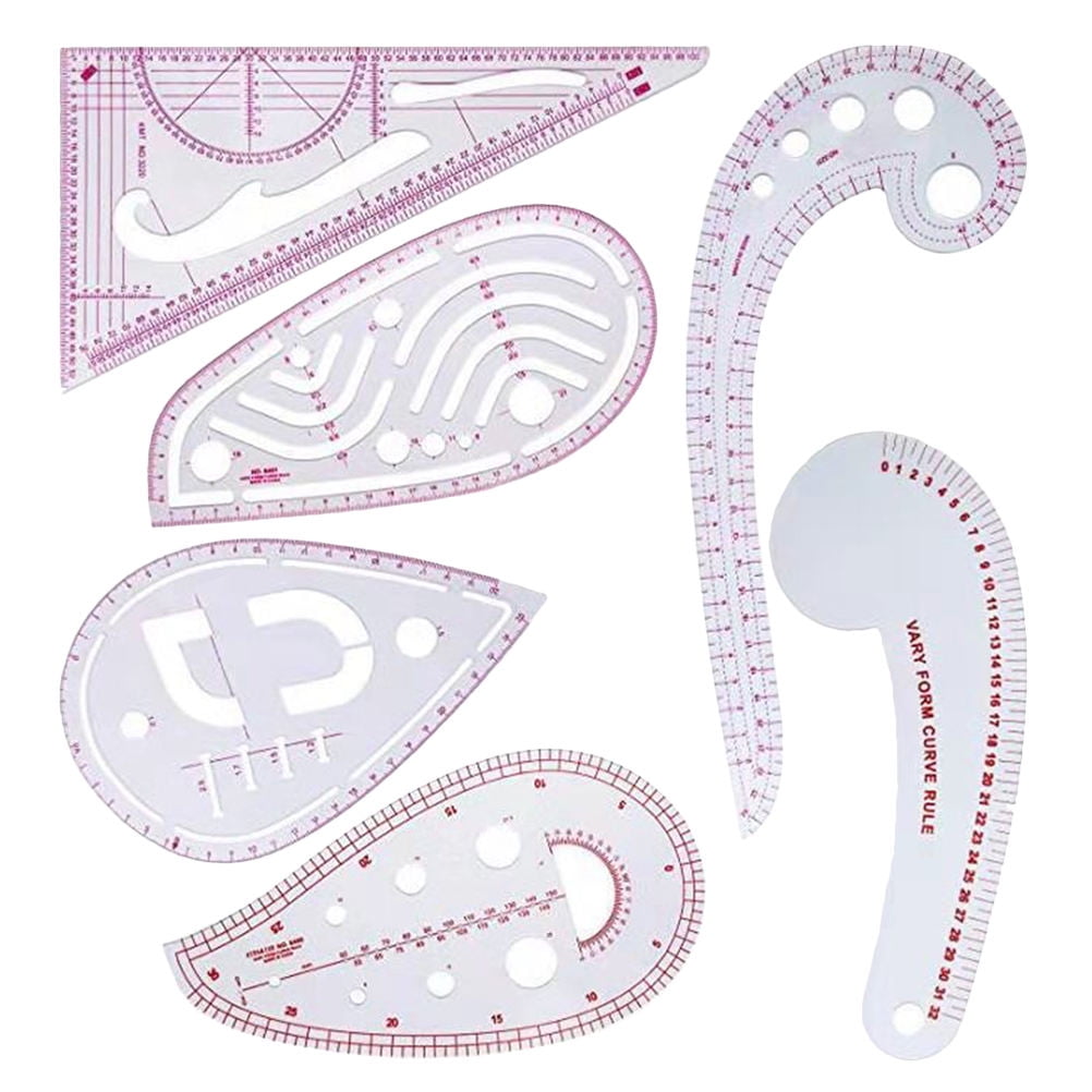 ADDHAT 6pcs tailor tool kit Transparent Plastic Professional clear ...