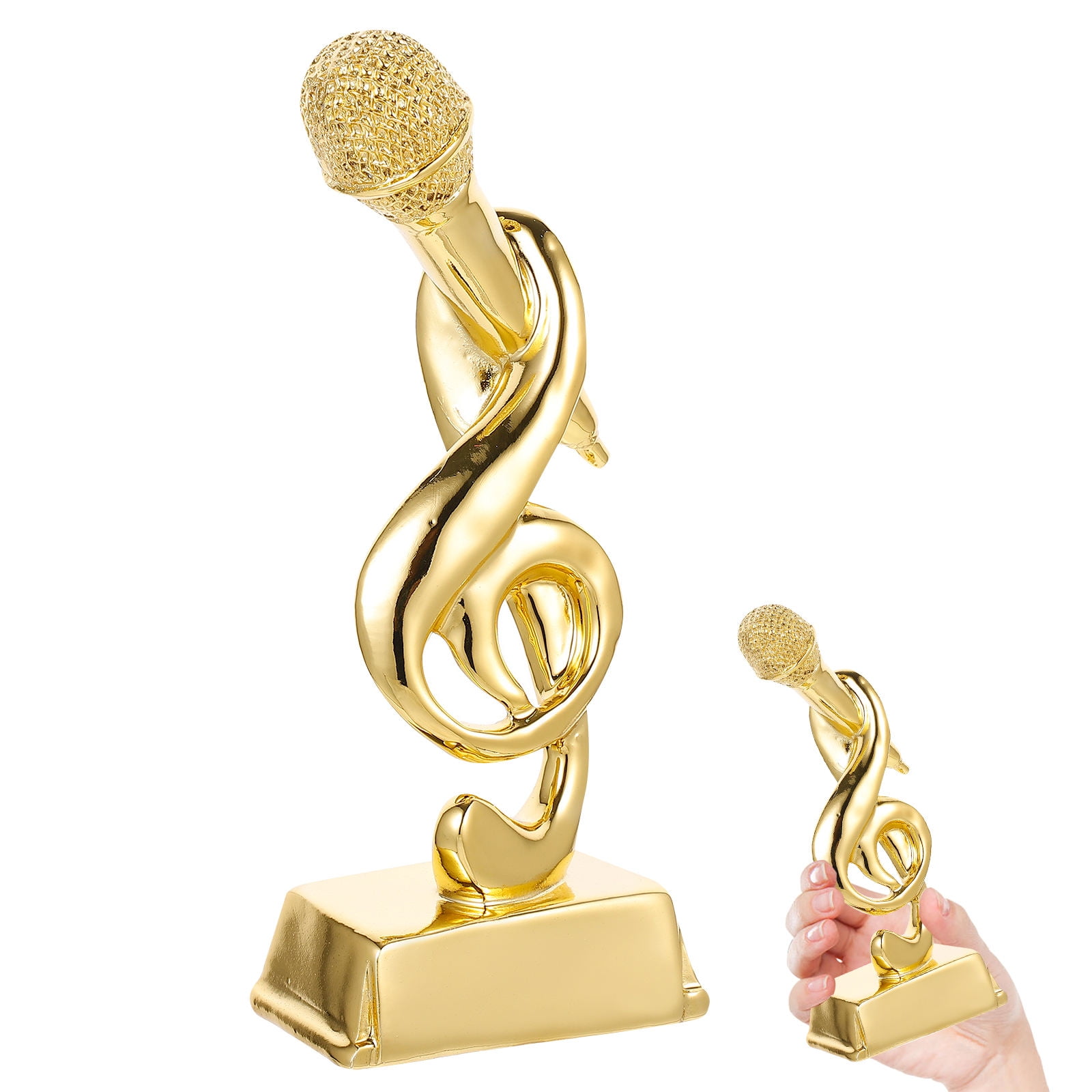 ADDHAT 7.7 Inch Golden Microphone Trophy for , Karaoke Prize, Vintage ...