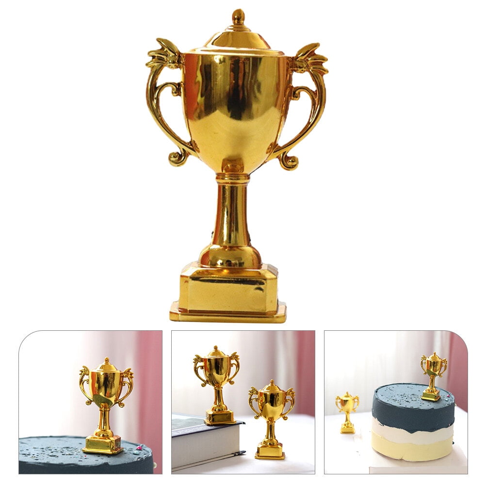 ADDHAT 8Pcs Golden Plastic Trophy Decorations for Cake and Party ...