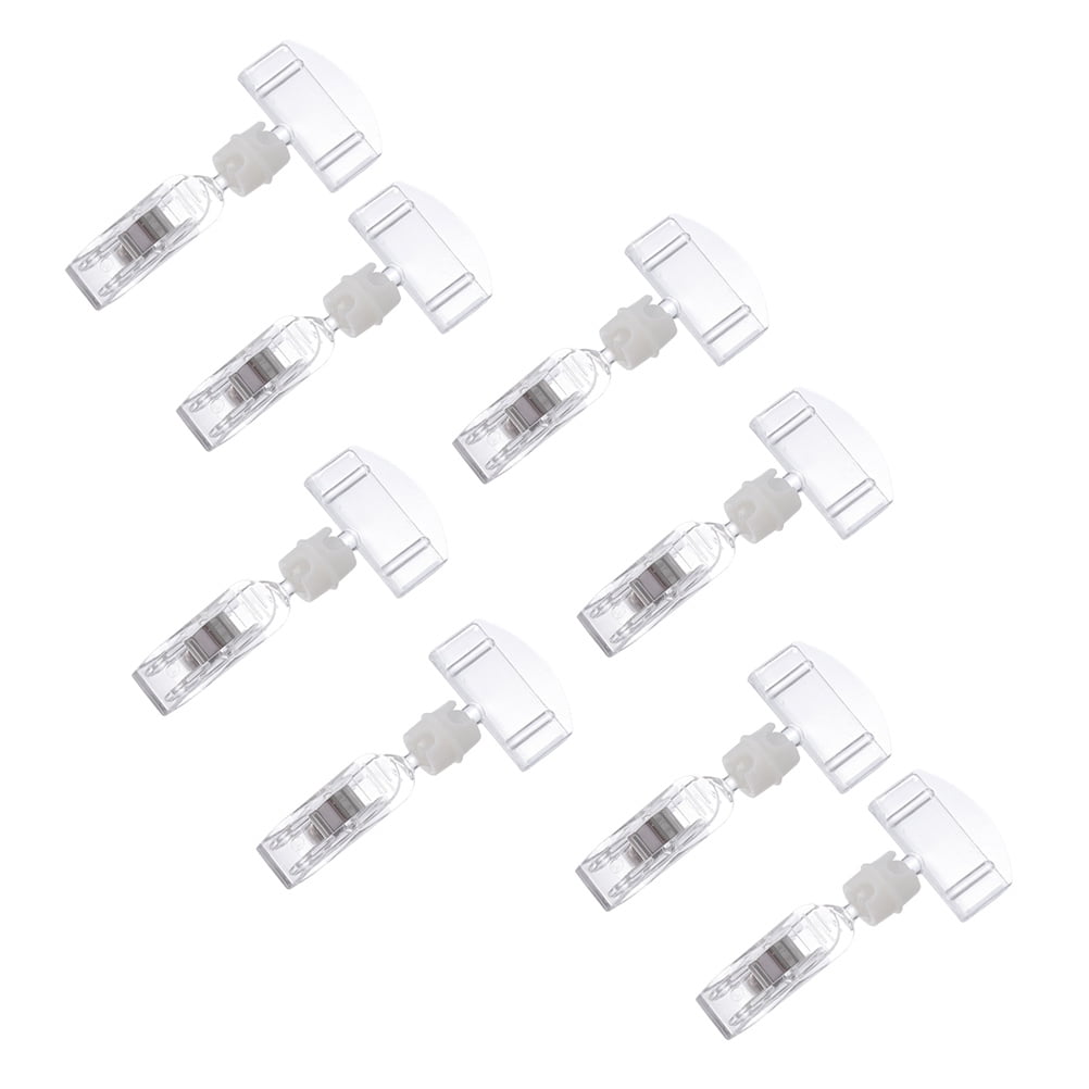 ADDHAT 8Pcs Merchandise Display Clips Acrylic Transparent Price Display ...