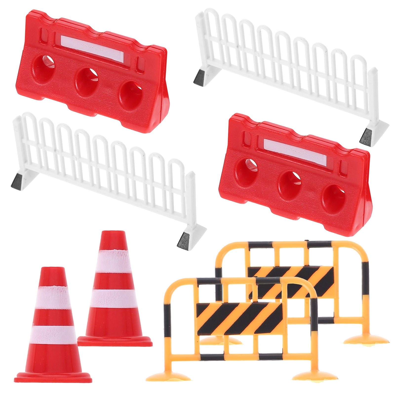 ADDHAT 8Pcs Roadblock Toys Traffic Sign Miniature For Children Games ...