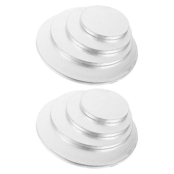 ADDHAT 8Pcs Silver Cardboard Cake Bases for Baking and Decorating Round ...