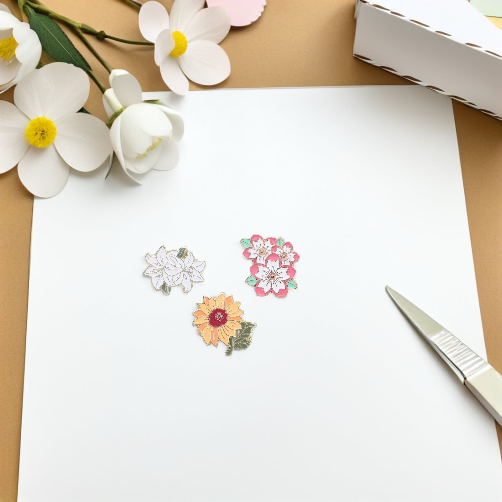 ADDHAT Floral Brooch Pins Set, Cute Enamel Badges in Assorted Colors ...