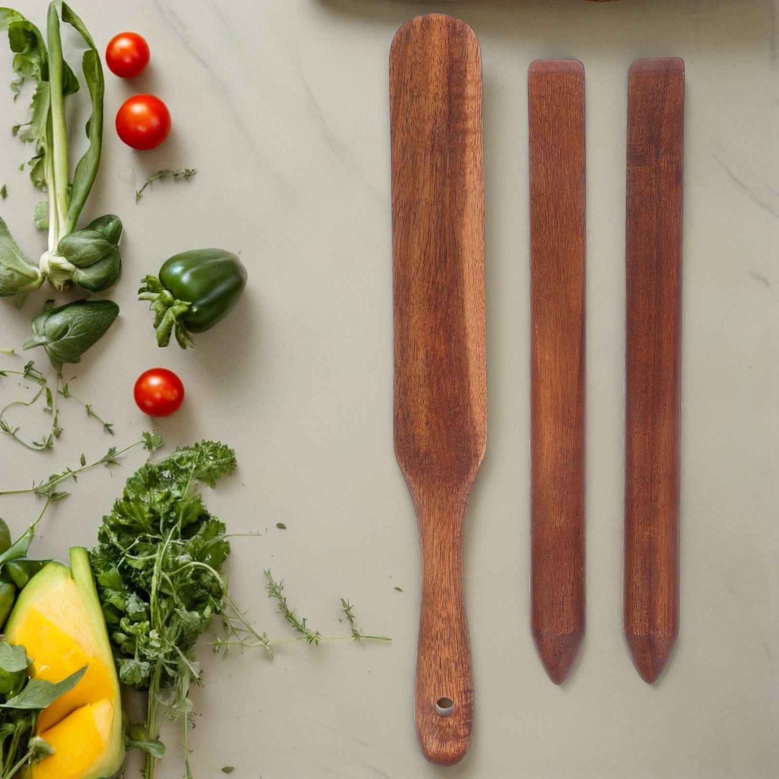 ADDHAT 3Pcs Acacia Wood Sourdough Stir Stick Set Ergonomic Bread Mixing ...