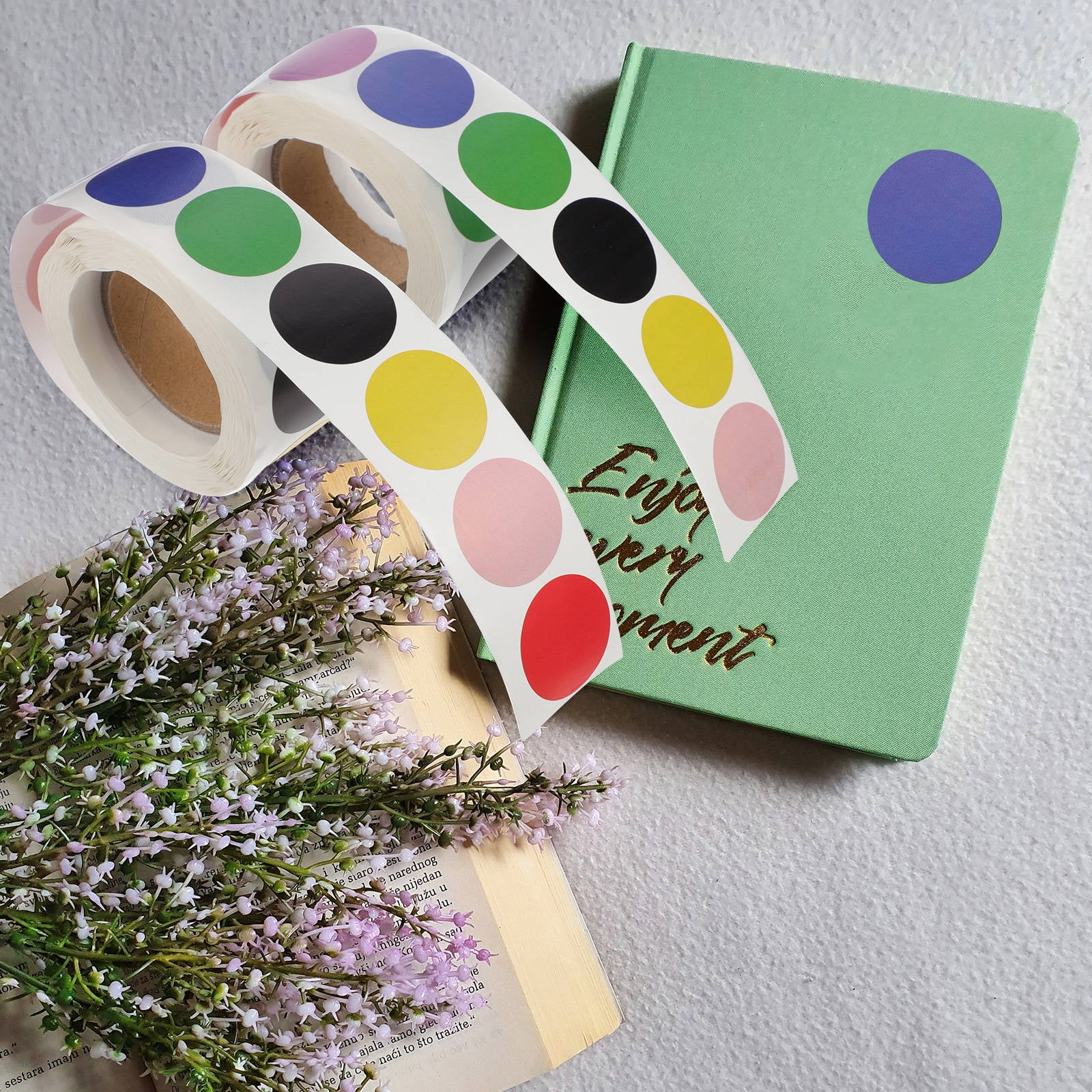 ADDHAT Assorted Color Label Stickers Self Adhesive Craft Seal Stickers ...