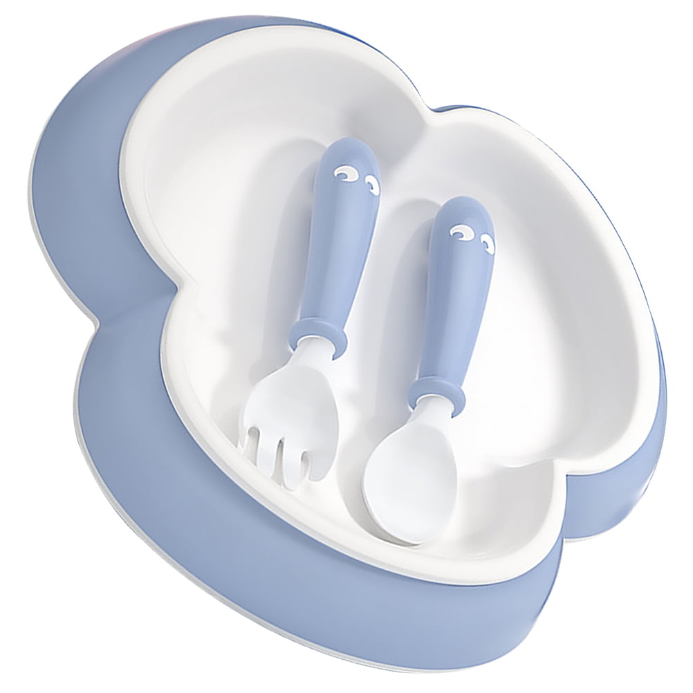 ADDHAT Baby First Eating Set 1 Set Blue PP ABS TPE for Toddlers and ...