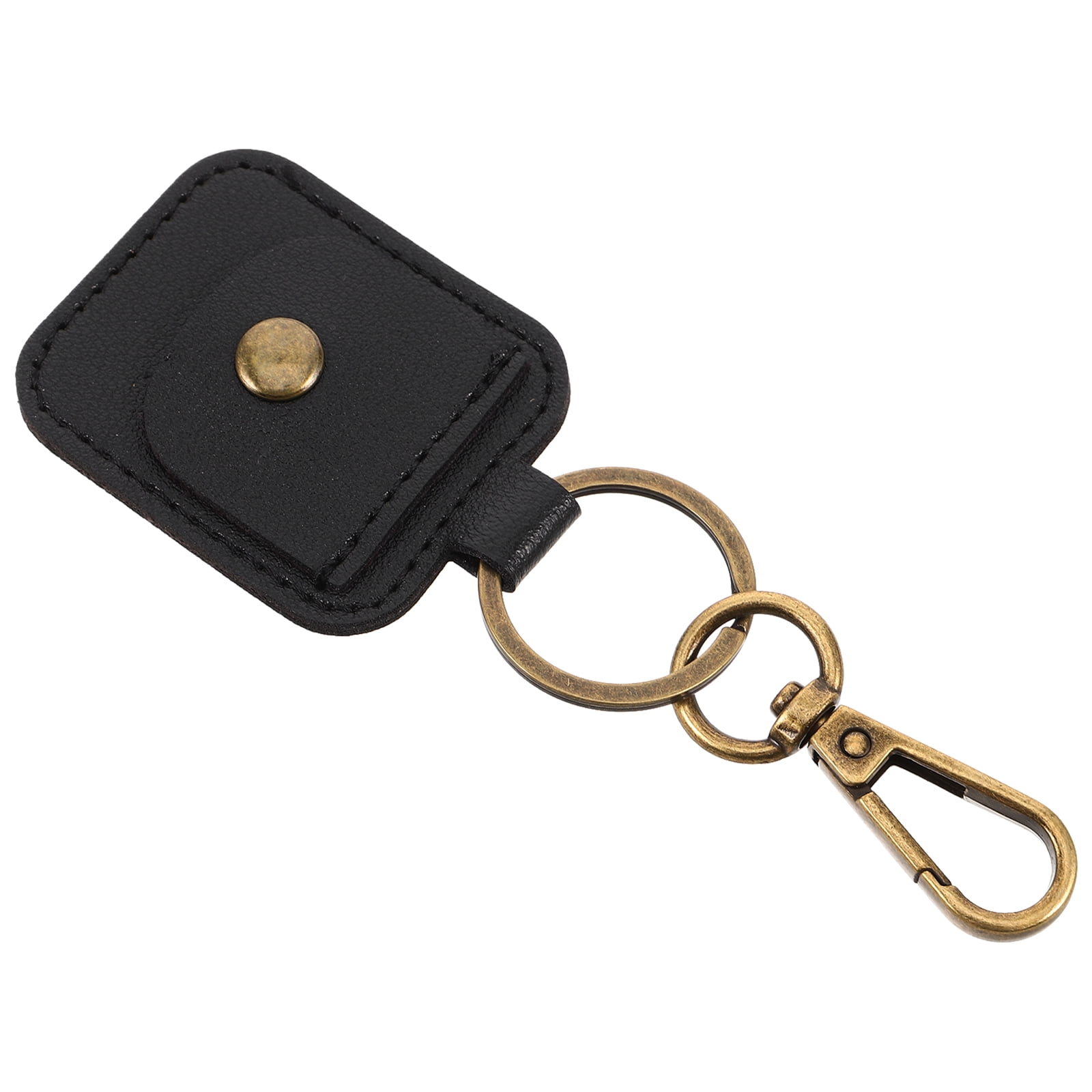 ADDHAT Black PU Coin Holder Keychain for Travel Multifunctional Storage ...