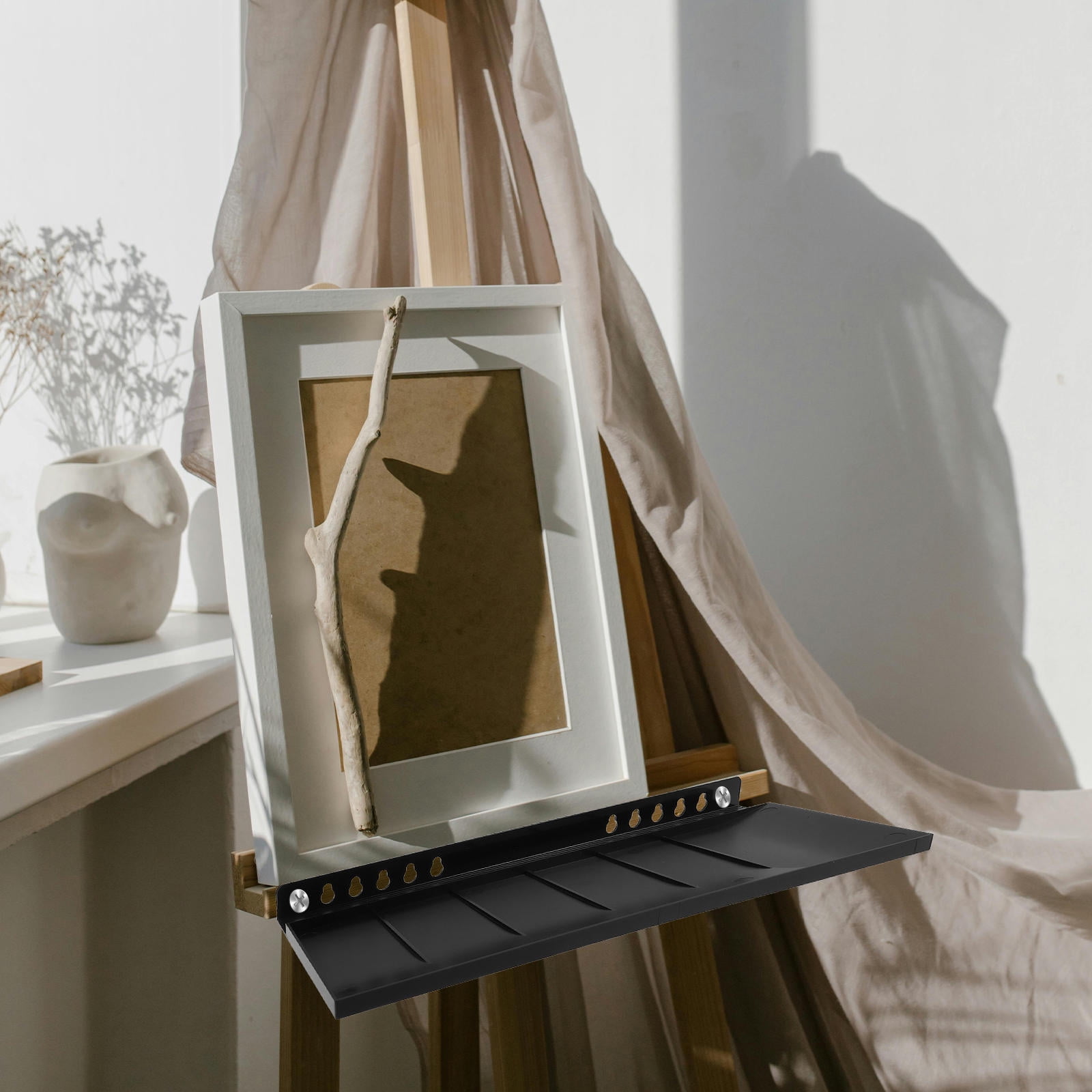 ADDHAT Black Plastic Easel Tray Lightweight Comfortable Design for ...