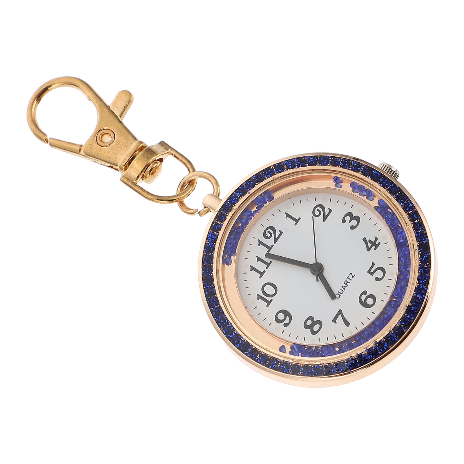ADDHAT Chic Keychain Pocket Watch with Rhinestone Decoration Stylish ...