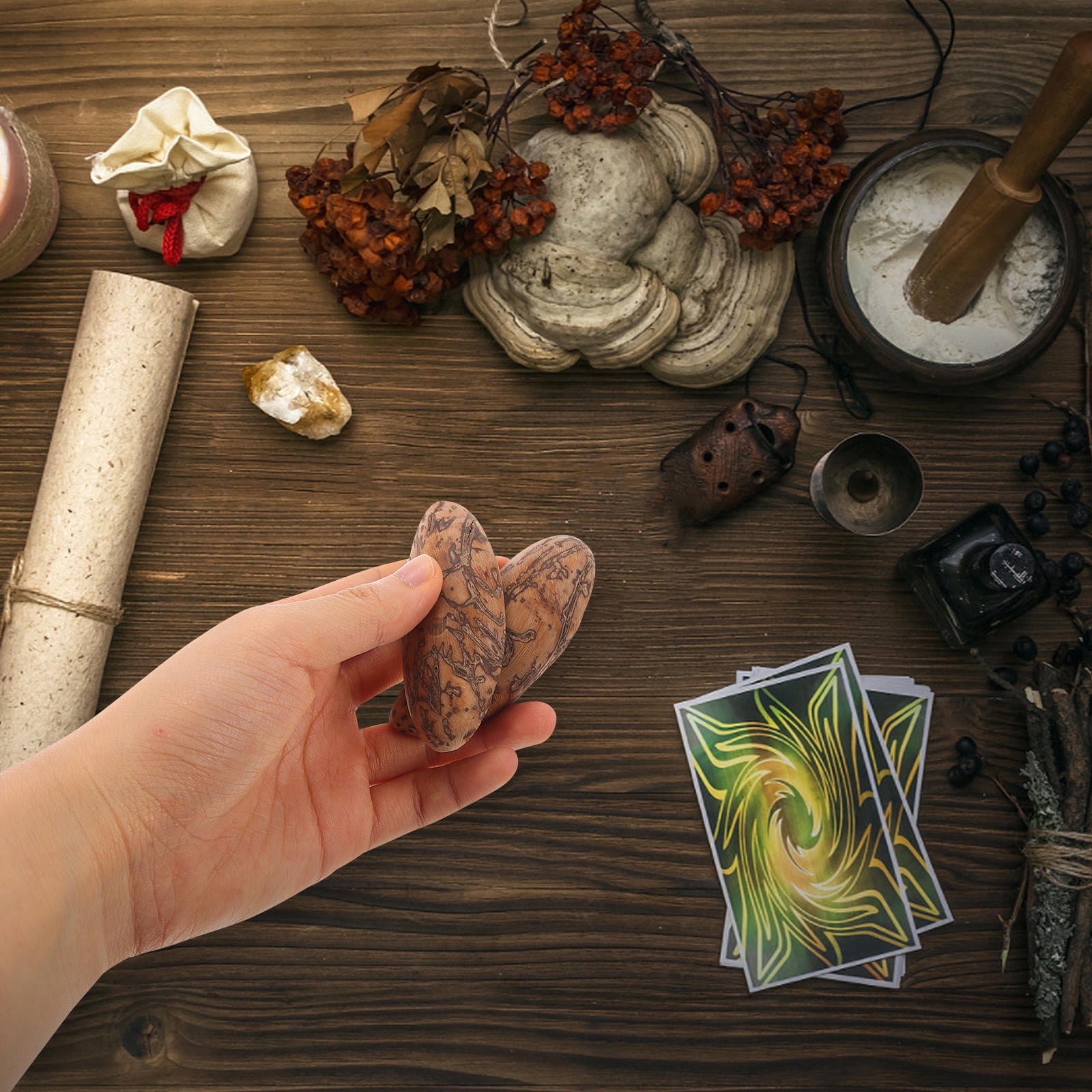 ADDHAT Chinese Culture Holy Cups Divination Tool Wooden Material Cup ...