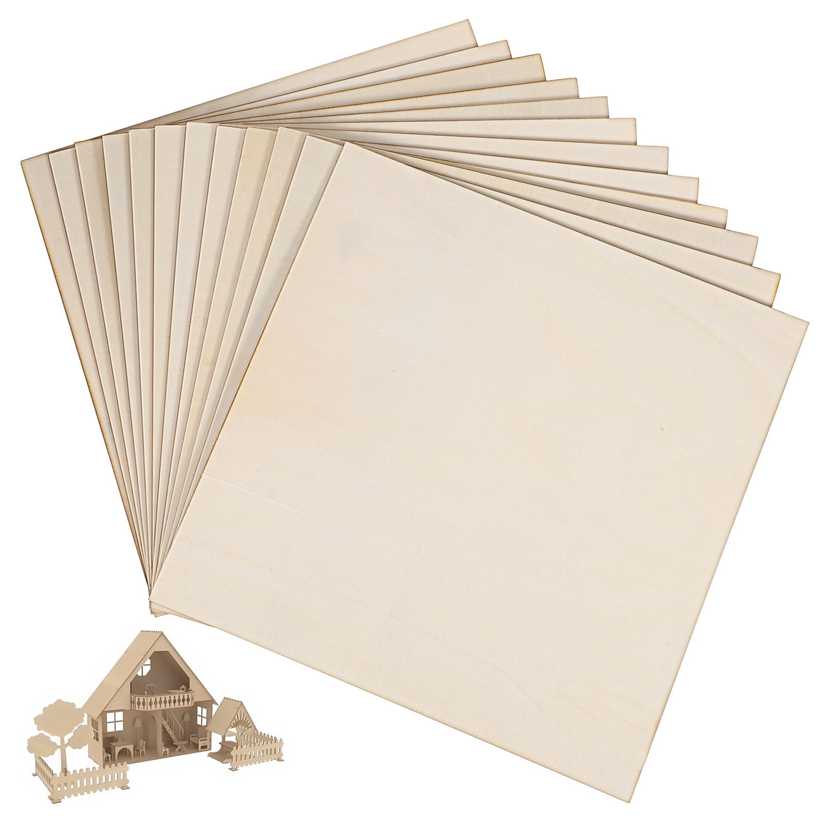 ADDHAT Craft Cutting Board Set, 12 Pieces Beige Yellow Poplar Wood ...