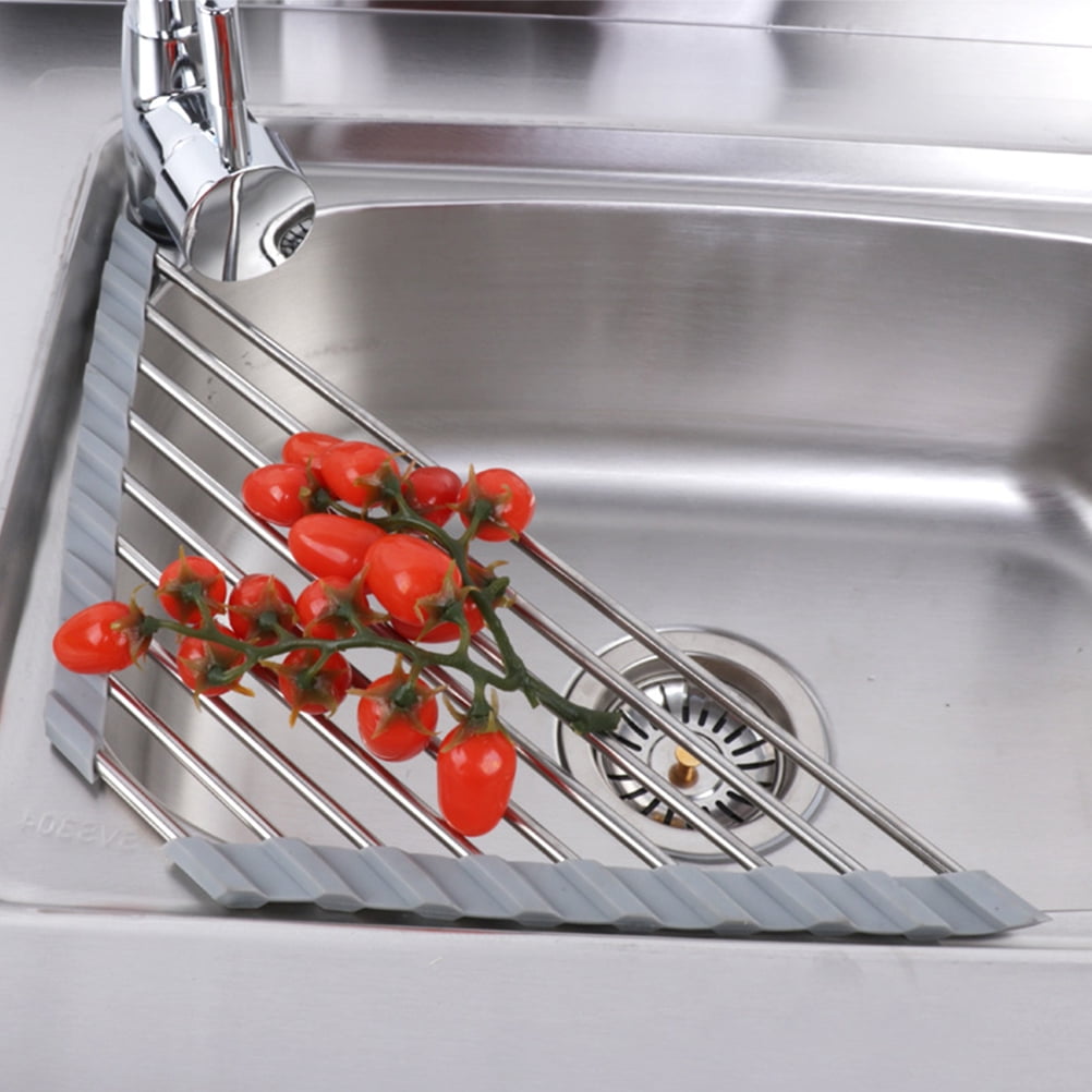 ADDHAT Foldable Dish Drying Rack Triangular Stainless Steel Tpe Light ...