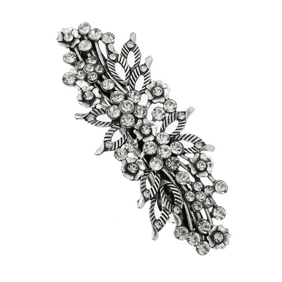 ADDHAT Elegant Rhinestone Hair Clips Spring Hairpin Stylish Hair ...