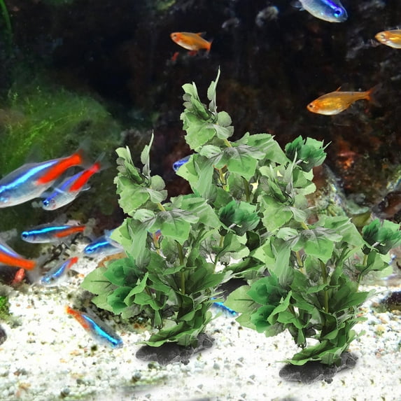 ADDHAT Fish Tank Supplies Green Fake Plant Plastic 1Set - Walmart.com